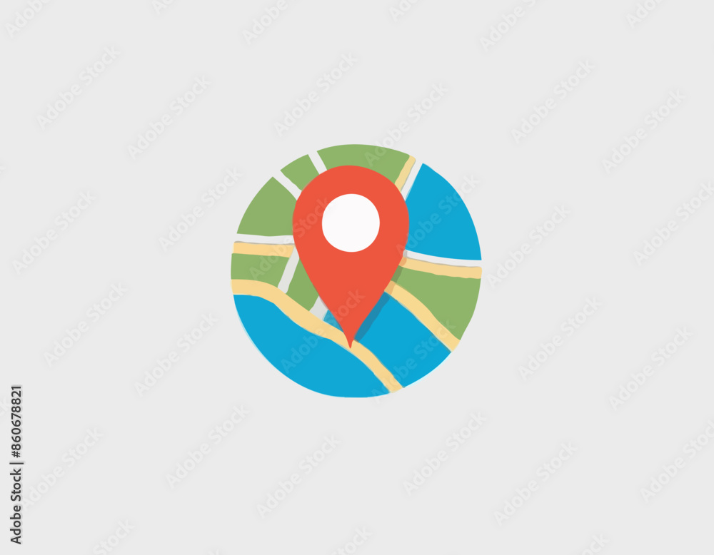 Location icon vector. Pin sign Isolated on white background. Navigation ...