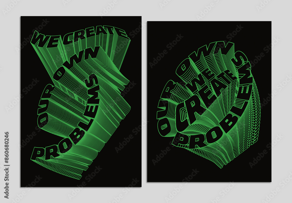 Minimal Typography Poster Layout with Stacked Text Design Stock ...