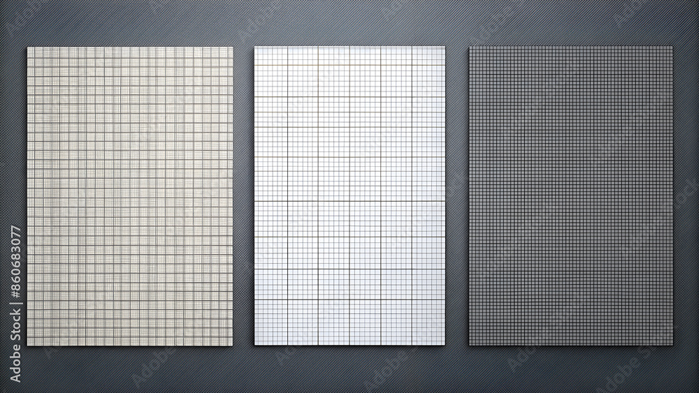 Set of square grid background with empty space on dark gray backdrop ...