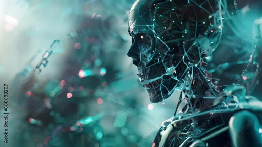 A computer-generated human skeleton video showcasing the structure of ...