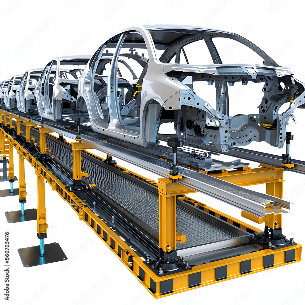 photo of automobile production line. modern car assembly plant. modern ...