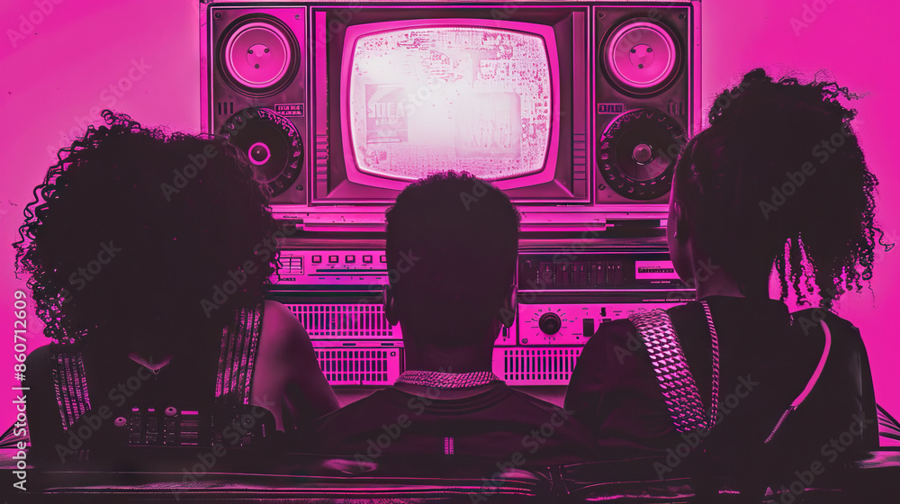 Interior of a 1990s living room featuring a CRT TV, VHS player, large ...