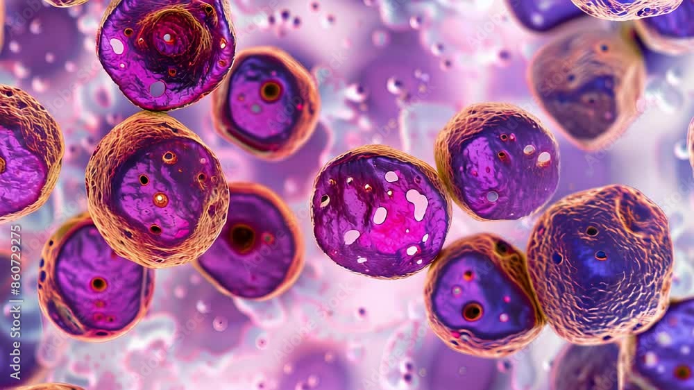 Microscopic view of cells, bacteria and viruses. Pathogens and ...