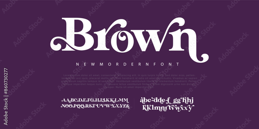 Brown modern and classic sans serif font with a unique style and fancy ...