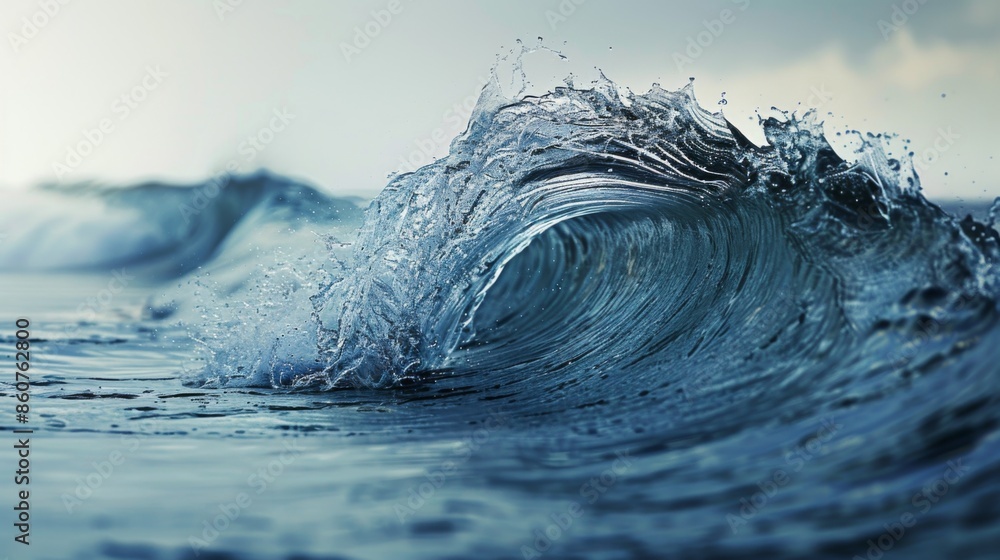 A powerful image of an ocean wave cresting with dramatic force ...