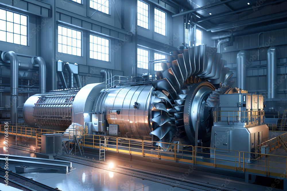 An industrial gas turbine power plant is designed for efficient ...