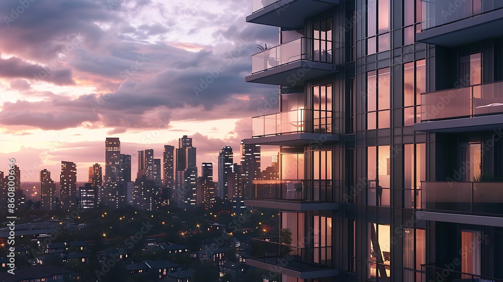 high-rise residential tower clad in sleek James Hardie Siding Stock ...