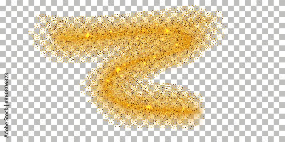 Gold glitter sparkled powder, golden splash isolated on transparent ...