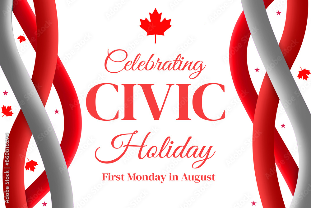 Celebrating Civic Holiday background with leaf and typography. The day ...