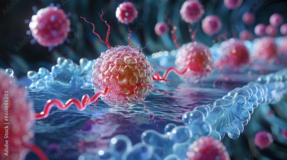Visualize stem cell research with diagrams showing cellular differentiation and therapeutic ...