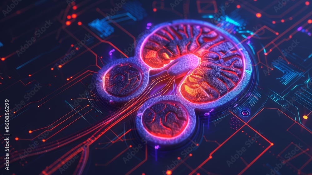 the process of human renal system, showing nephron function, filtration ...