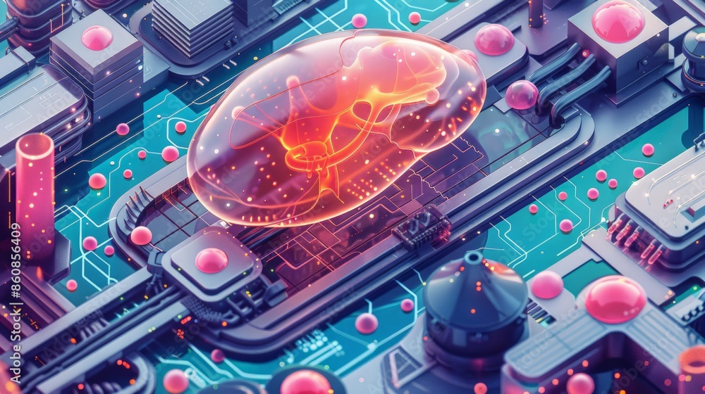 the process of human liver detoxification, showing hepatocytes, bile ...