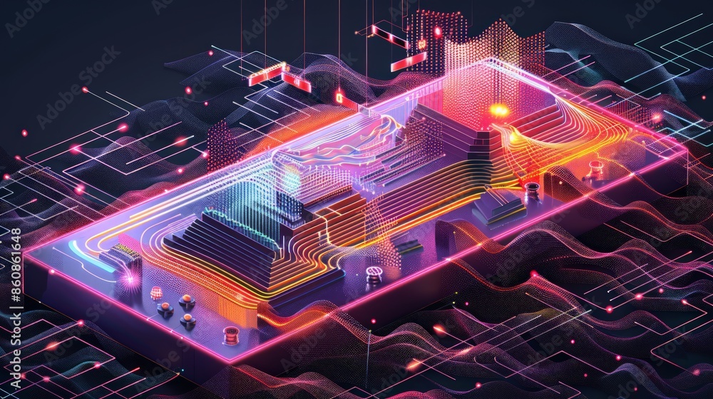 the process of electromagnetic wave generation, showing electric fields ...