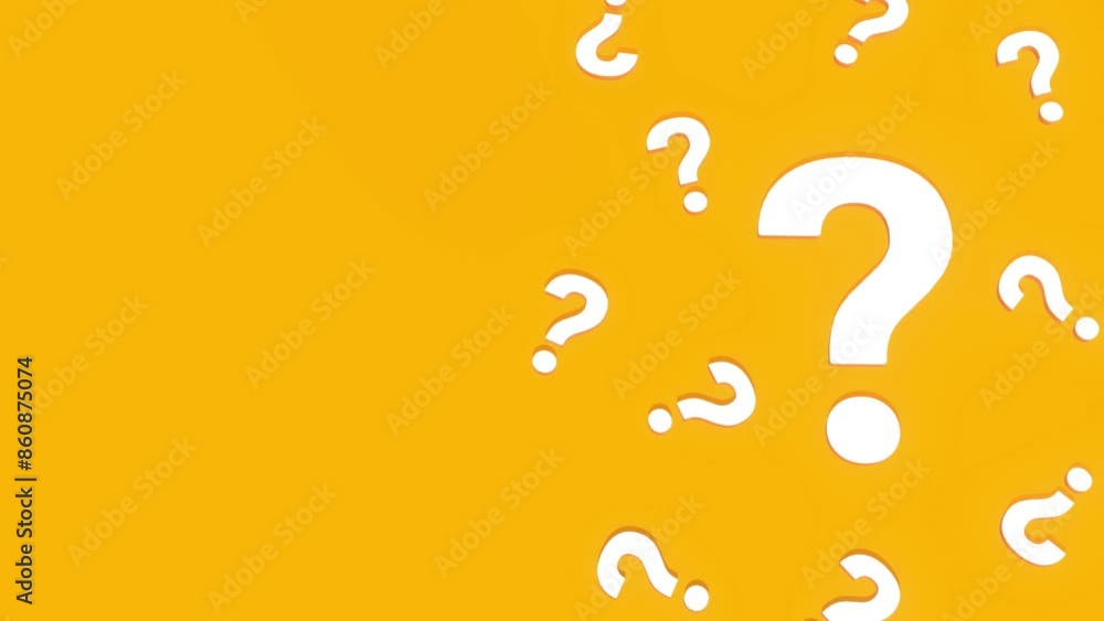 Animated Question Marks Isolated On Orange Background With Copy Space ...