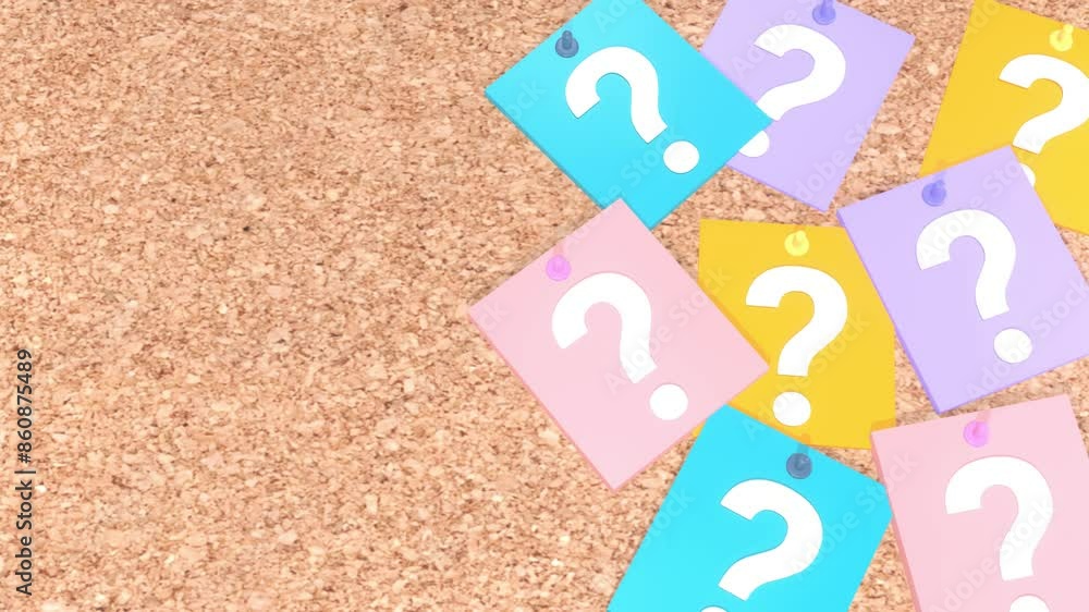 Animated Question Mark With Copy Space, Animated Sticky Notes With ...