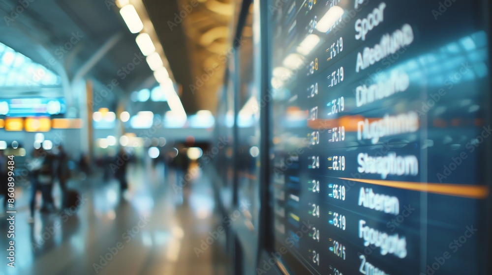 illustration of flight schedules at international airports, modern ...