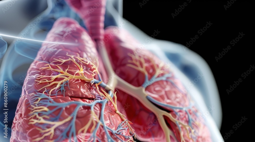 Pulmonary Anatomy: A detailed illustration of the human respiratory ...