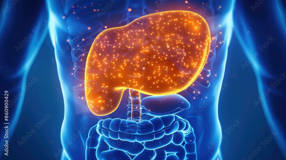 Liver Anatomy: A detailed illustration of the human liver within the ...