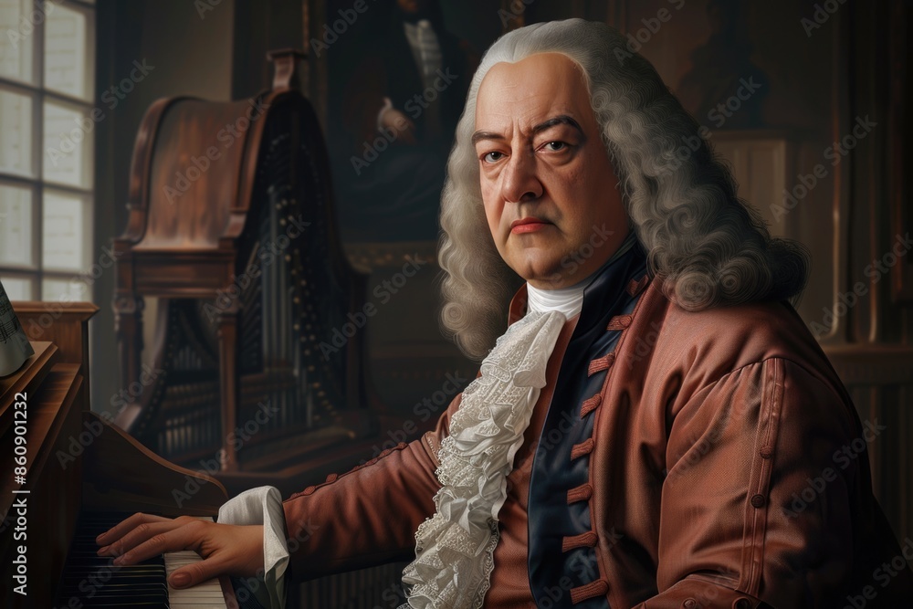 Musical genius: Johann Sebastian Bach, German composer, organist ...