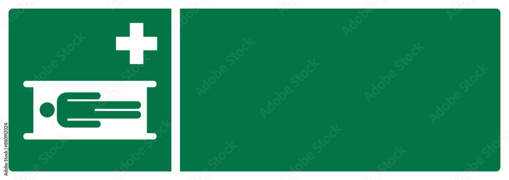 iso emergency and first aid stretcher safety signs your custom message ...