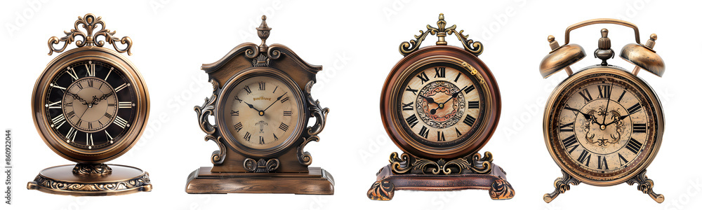 interior clock, classic clock, old clock, vintage isolated on a ...