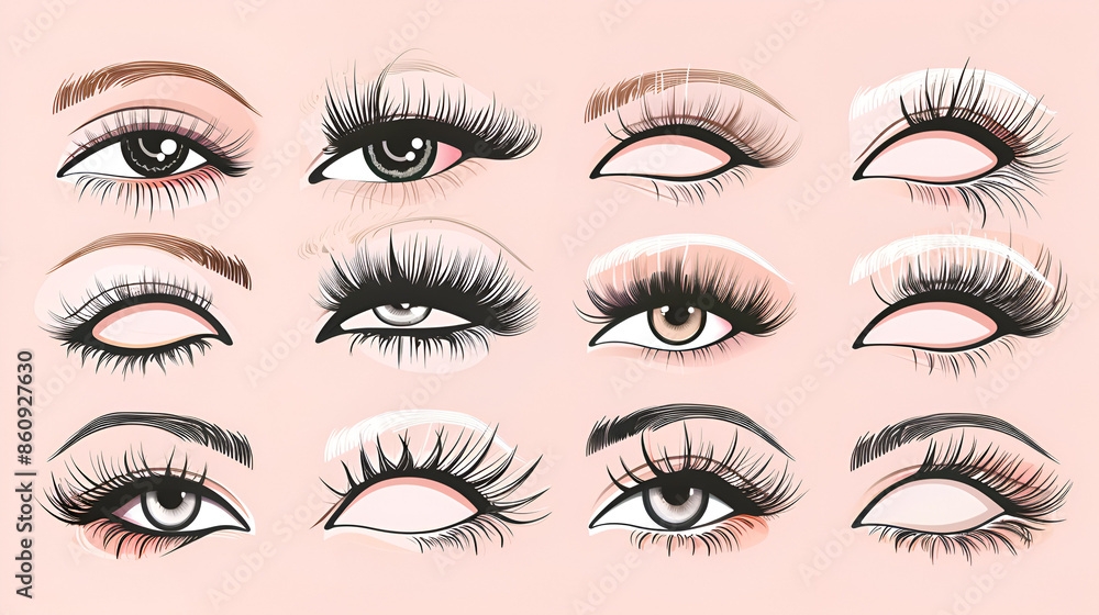 Different types of eyelash extensions Story highlight covers with ...