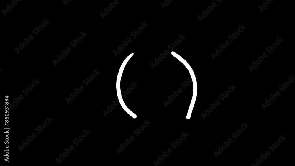 Hand drawn brackets animation background video with alpha channel, Set ...