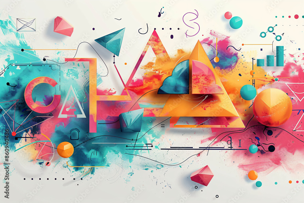 dynamic back to school background with a burst of colorful geometric ...