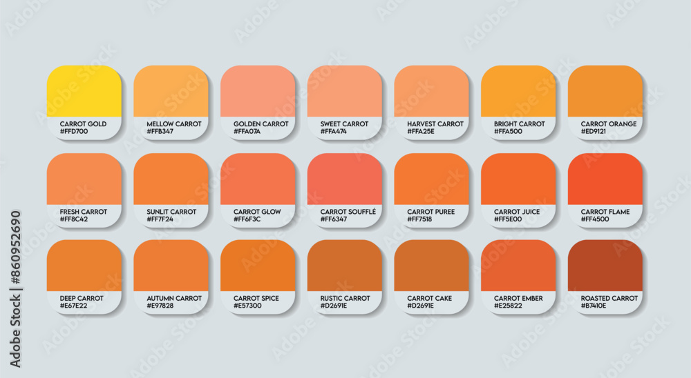 Carrot Color Palette, Carrot Color Guide Palette with Color Names ...