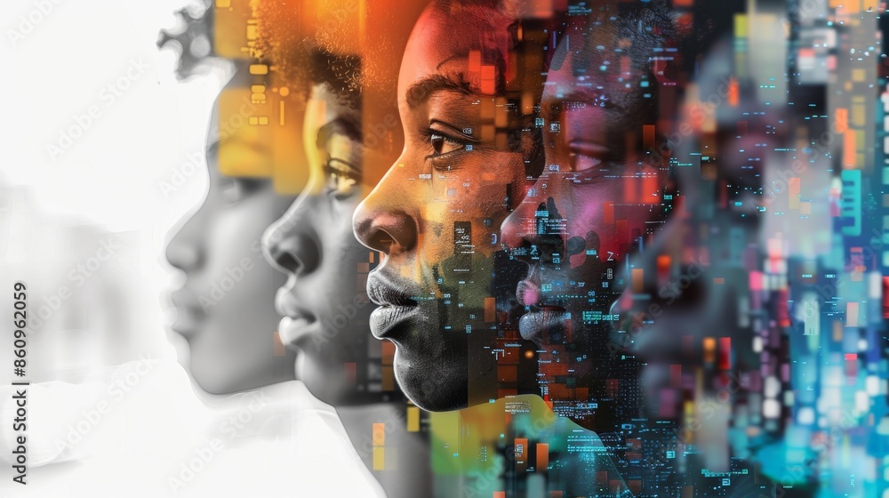 Human Factors in AI: Diverse People Visualized in Black and White with ...