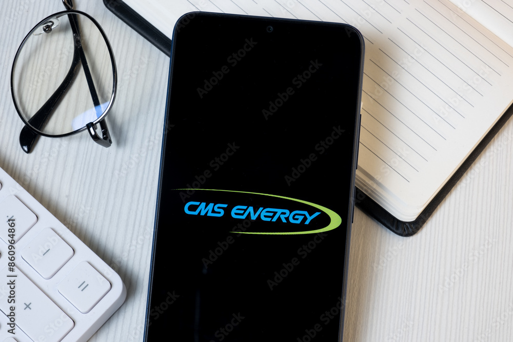 New York, USA - 21 June 2024: CMS Energy Logo on Phone Screen, Company ...