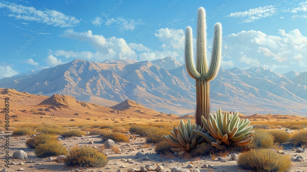 Majestic Cephalocereus cactus with its long, white, wool-like hairs ...