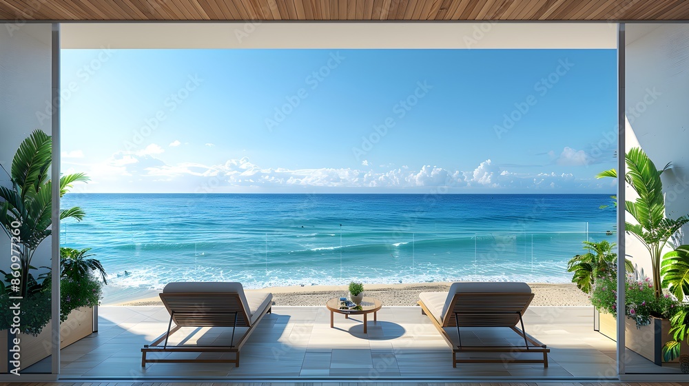 Ocean view home residential property. Modern luxury ocean front house ...
