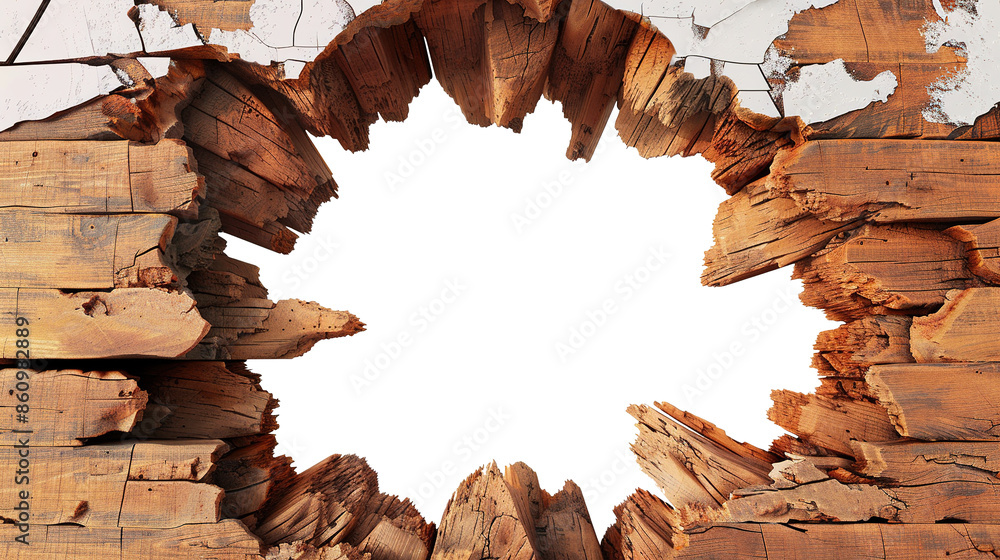Hole Breaking Through Wooden Wall, Transparent PNG Cut Out - Hole Wood ...