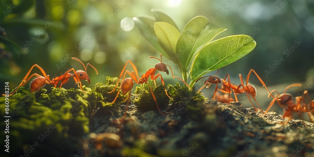 Ants Working Together A full-body image of a group of ants working ...