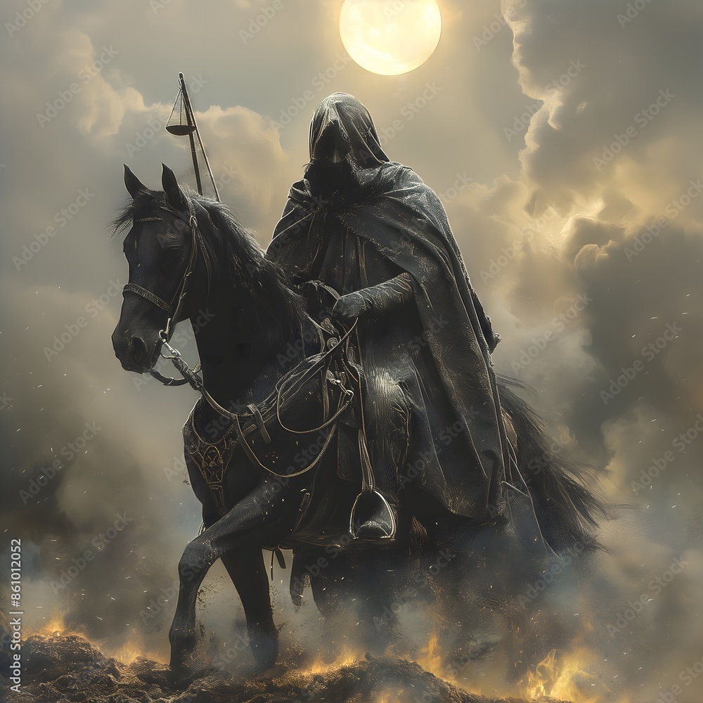 The Third of the Four Horsemen of the Apocalypse, Carrying Scales and ...