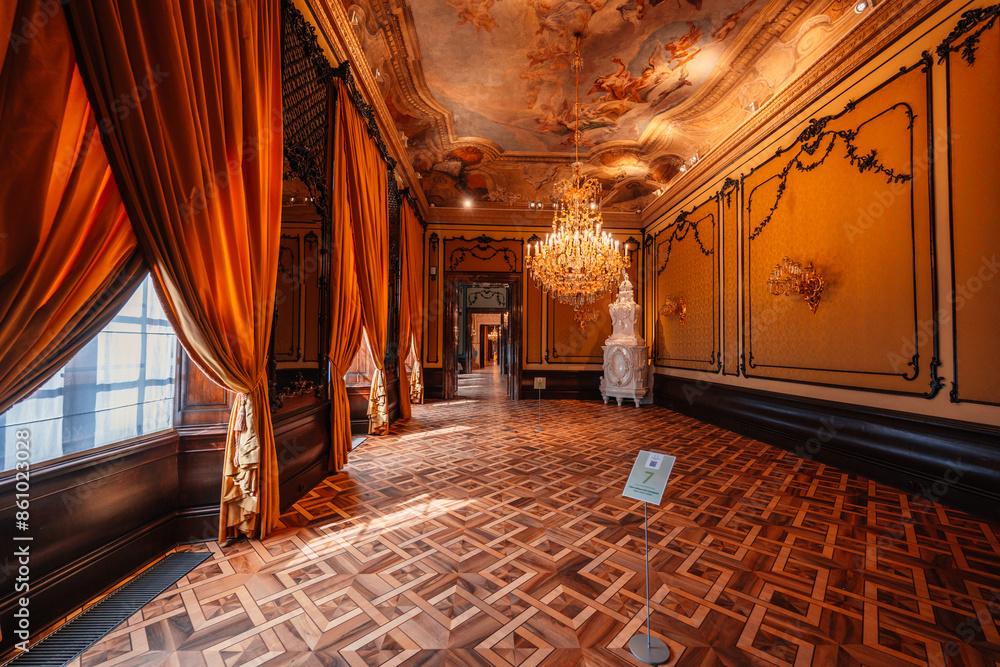 Interior of Clam Gallas Palace (Clam Gallasovsky palac) is a Baroque ...