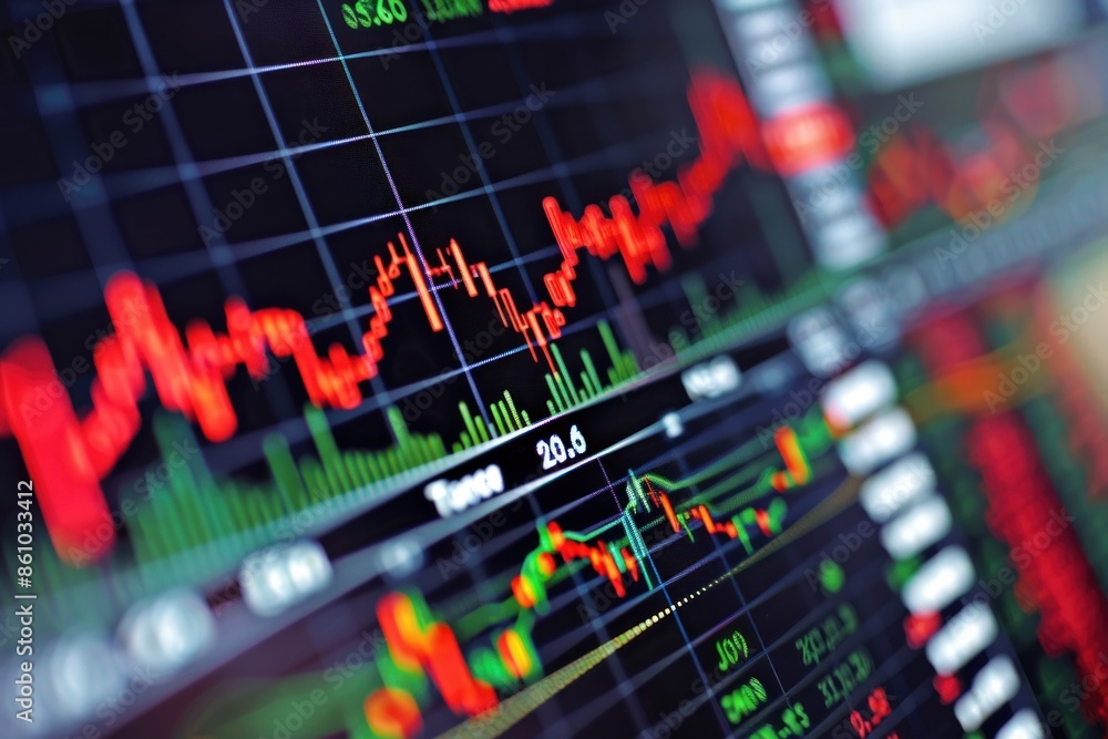 Photo & Art Print An informative 2D line graph showing the fluctuations ...
