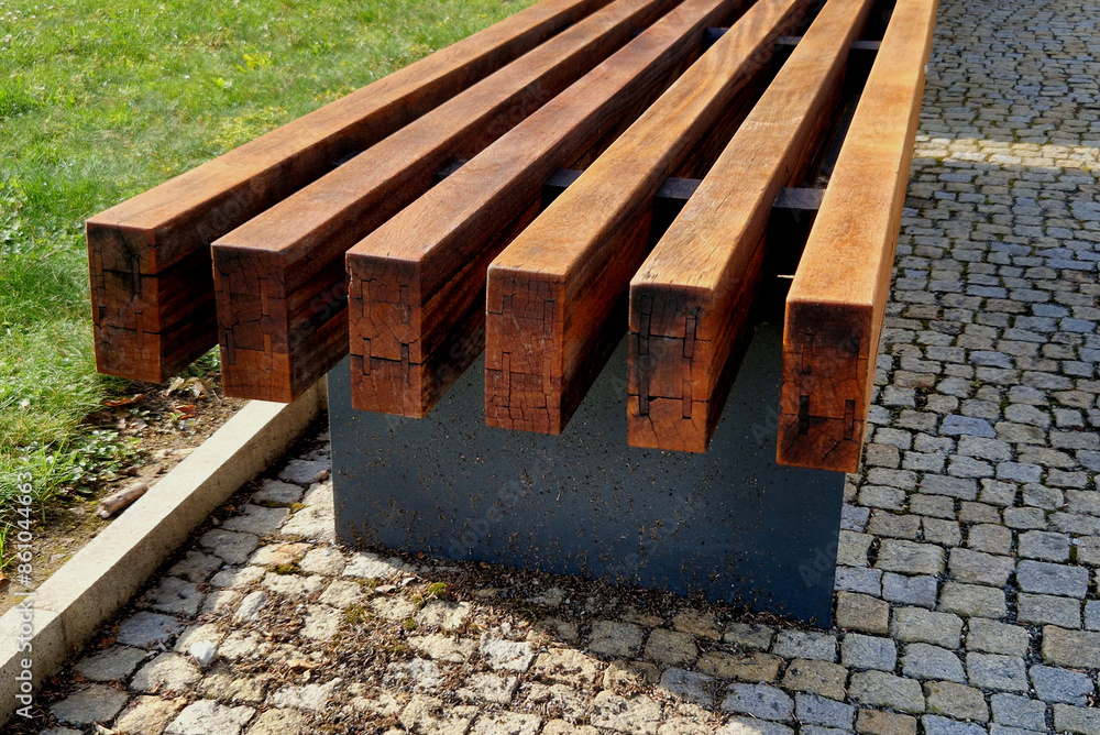 elevated terrace overlooking the park is a concrete long flowerpot with ...