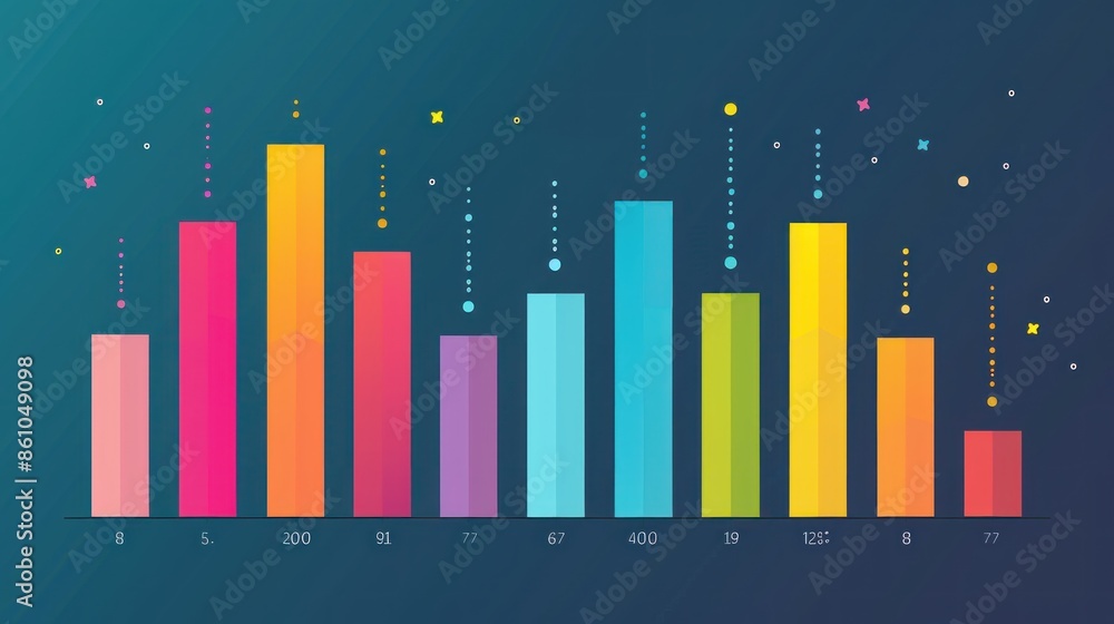 A 2D waterfall graph showing the monthly performance of a sales team ...