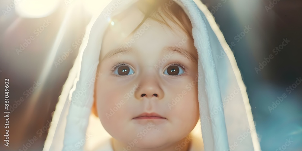 Biblical depiction of Jesus as a child. Concept Religious Art ...