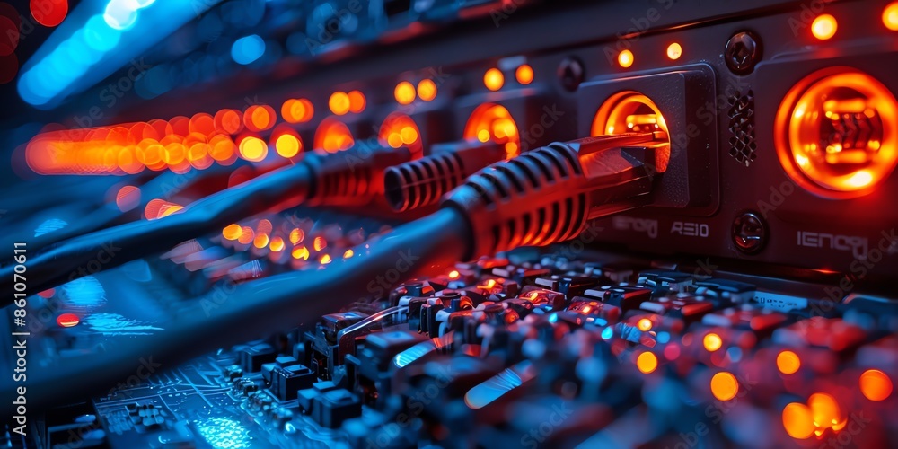 wallpaper of a fiber optic service provider cable server datacenter ...