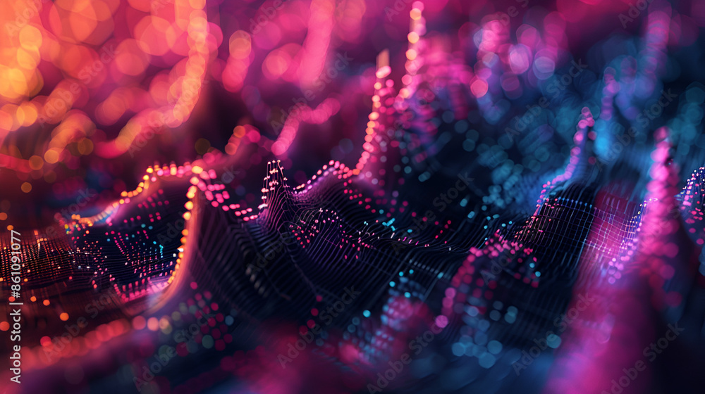 visual representation of sound waves in colorful patterns creating a ...