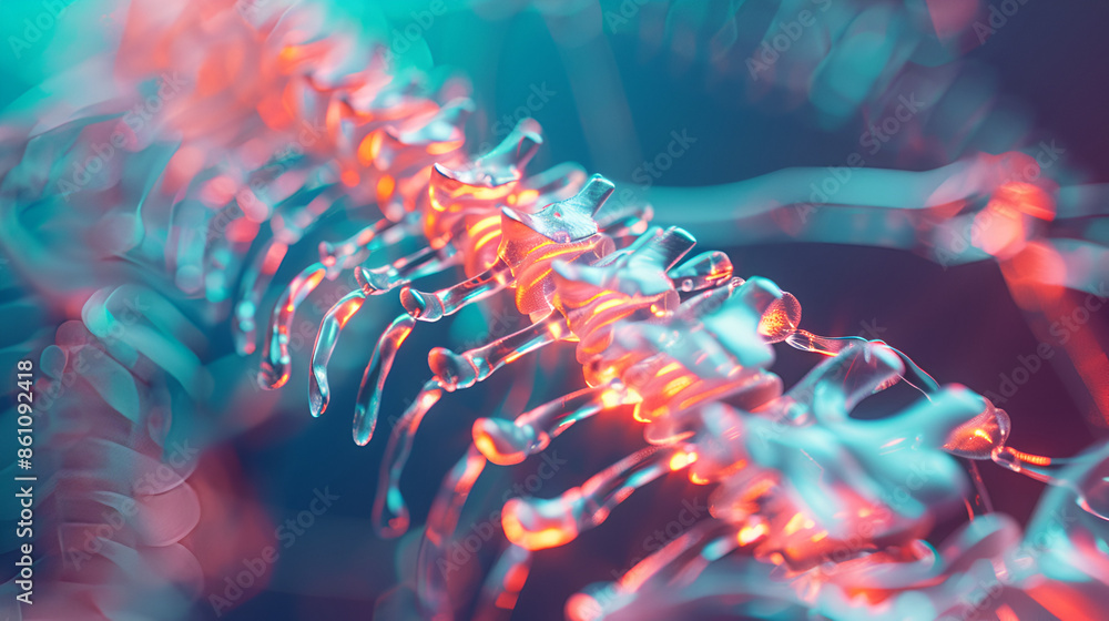 Anatomythemed photo of a spine and nervous system ideal for medical or ...