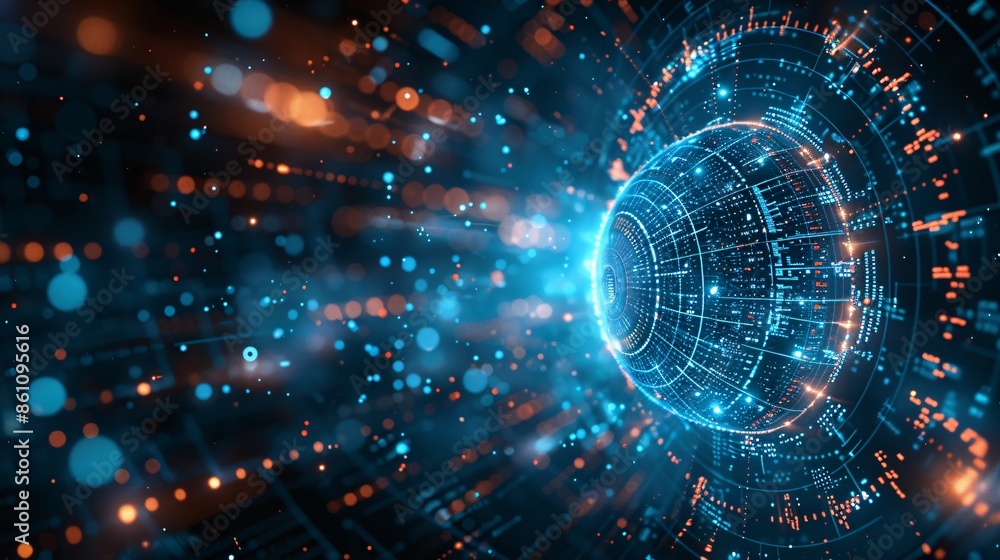 Innovative digital background tailored for tech processes like AI, data ...