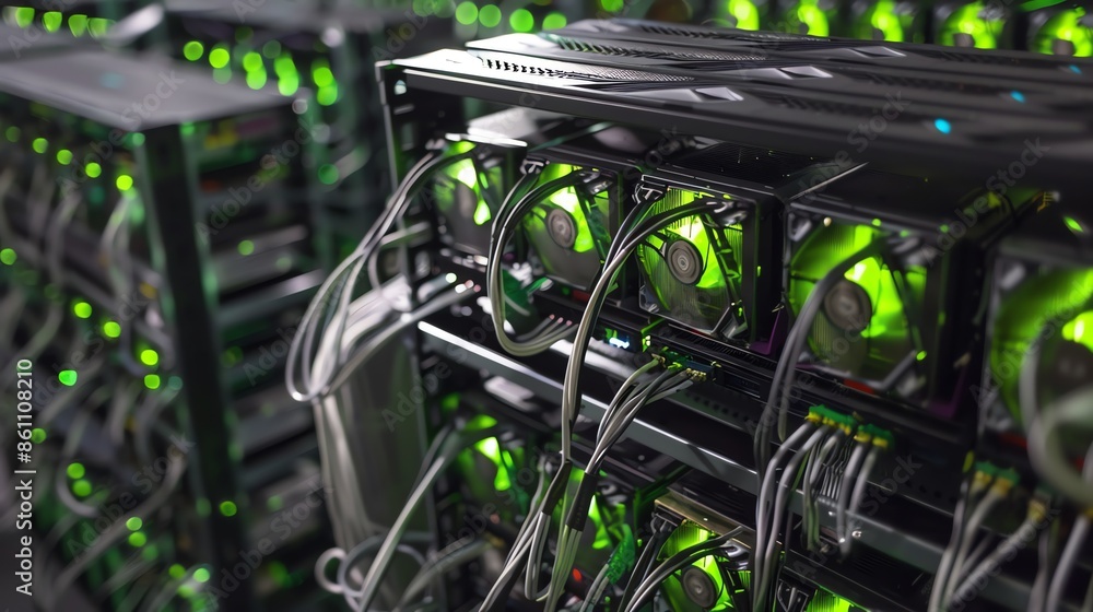 photo illustration of server rack in a data center , security ...