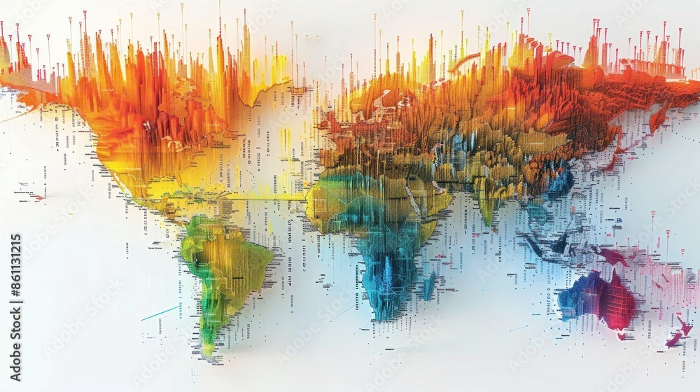 A comprehensive 2D map illustrating the distribution of data across ...