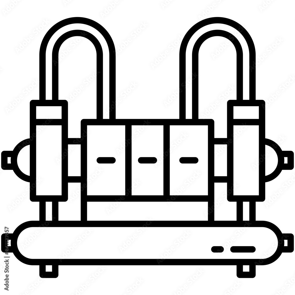 Chiller Icon. Cooling Air Pipe Pictogram Graphic Illustration. Isolated ...