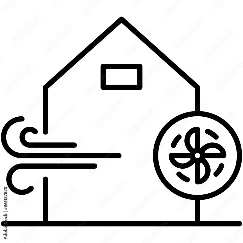 Ventilation Icon. Air Fan Ventilator Pictogram Graphic Illustration ...