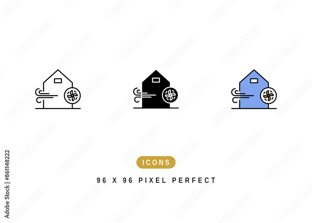 Ventilation Icon. Air Fan Ventilator Pictogram Graphic Illustration ...
